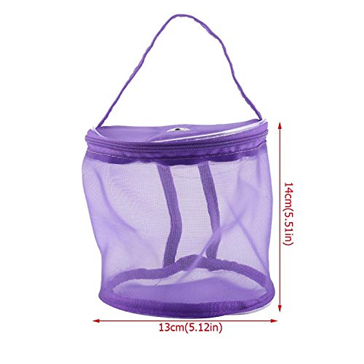 Knitting Bag for Yarn Storage, Oxford Cloth Woven Crocheting Organizer Holder Hollow Mesh Cylinder Crochet Wool Small Accessories Container Tool (Purple)