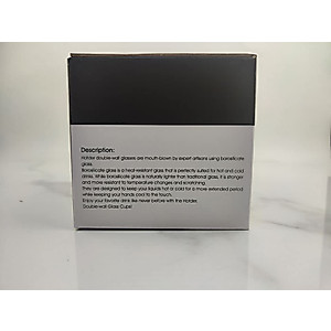 hotder Double Wall Insulated Glasses 8.5 Ounces-Clear Glass Coffee Cups,Clear Coffee Mugs … (2 PACK)