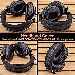 Replacement Headband Cover Compatible ATH M50X M50 M40X M40 M30X M20X Headphones (Black)