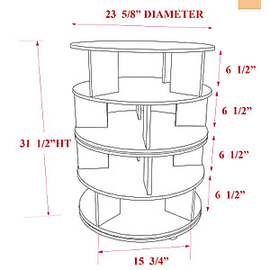Kings Brand Furniture – 4-Tier Rotating Lazy Susan Shoe Rack, 360° Revolving Shoe Storage Organizer for Closet Entryway Bedroom Hallway, White