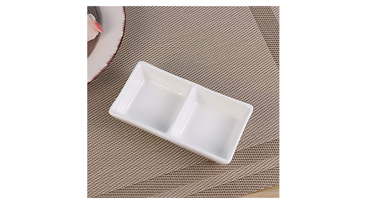Stylish Hemoton Ceramic Appetizer Tray - 2 Compartment