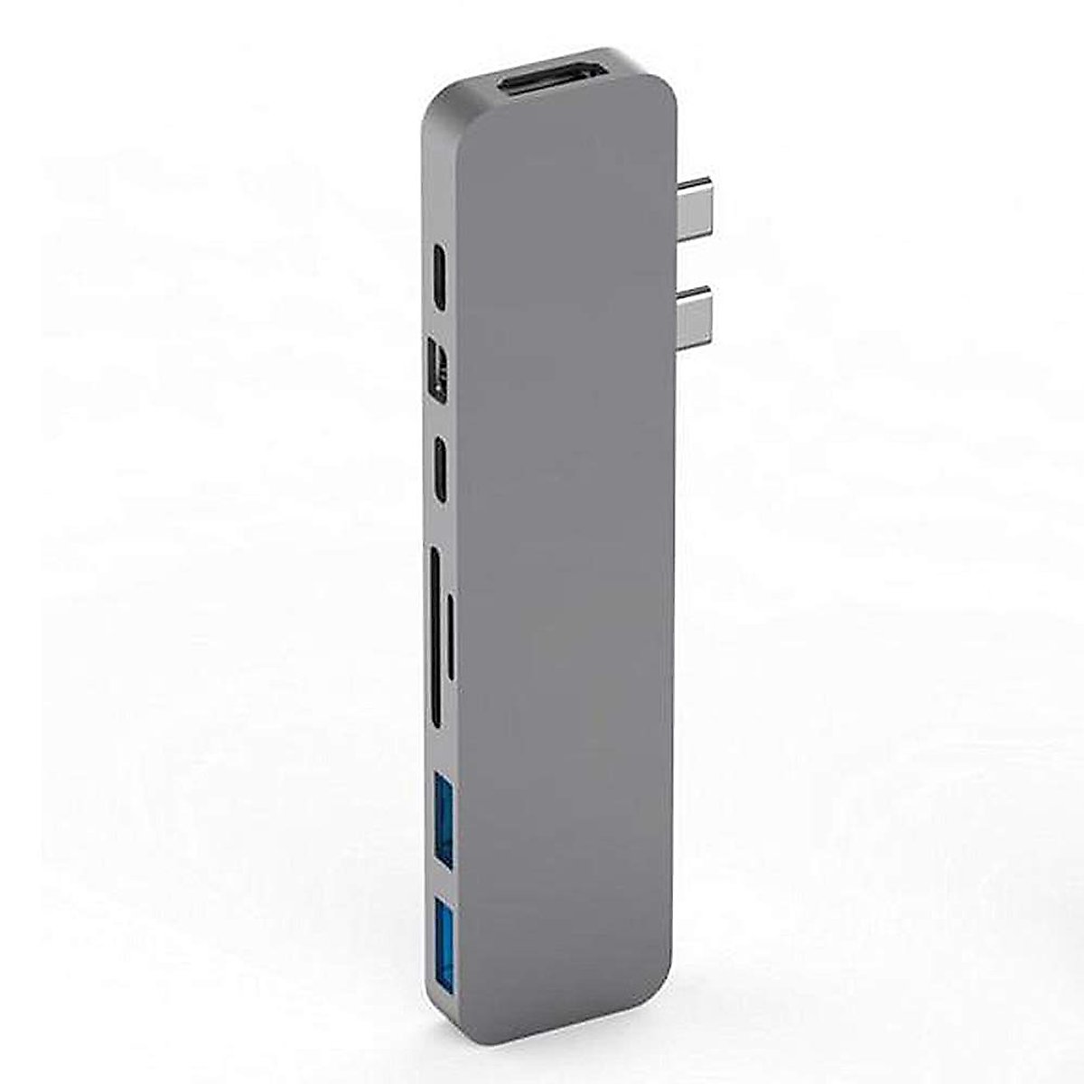 HyperDrive Mac USB C Hub Adapter, Multi-Port Hub MacBook Pro 2020 2019-2016, MacBook Air 8-in-2 Dongle w Thunderbolt 3, USB-C 100W PD, 4K HDMI, MiniDP, microSD/SD Card Reader, 2xUSB A - Gray