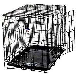 Pet Lodge® Wire Dog Crate | Small Pet Carrier | Easy to Clean | Multi-Functional Pet Crate | Double Door Crate | Great for Pets Up to 70lbs | Large