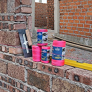 HONGDA Mason Line, 1000 Feet #18 Braided Nylon Mason line String Perfect for Masonry Jobs and for The Layout of General Construction, Gardening, DIY Project, Fluorescent Orange