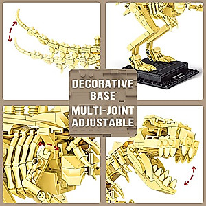 Meryi Dinosaur Fossil Building Kit 523pcs, T.rex Impressive Dinosaur Skeleton Model Decoration, Cool Dinosaur Gift Toy Set for Dinosaur Fans, Great DIY Project for Ages 6+