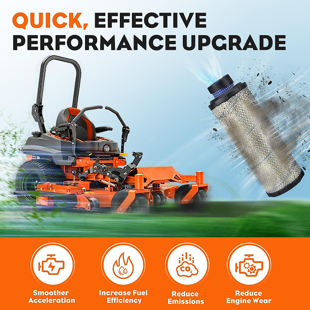 Hipa Inner & Outer Air Filter for Kawasaki 11013-7045 11013-7044 25 083 01-S 25 083 04-S 841497 821136 AF25552 AF25551 P821575 P822858 M131802