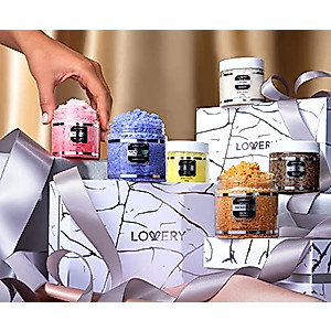 Body Scrub, Gifts for Women & Men, 6pc Exfoliating Body, Face, Hand, Foot Scrub, Himalayan Salt, Brown Sugar, Coconut, Arabica Coffee, Acne, Stretch Marks & Cellulite Remover, Essential Oils