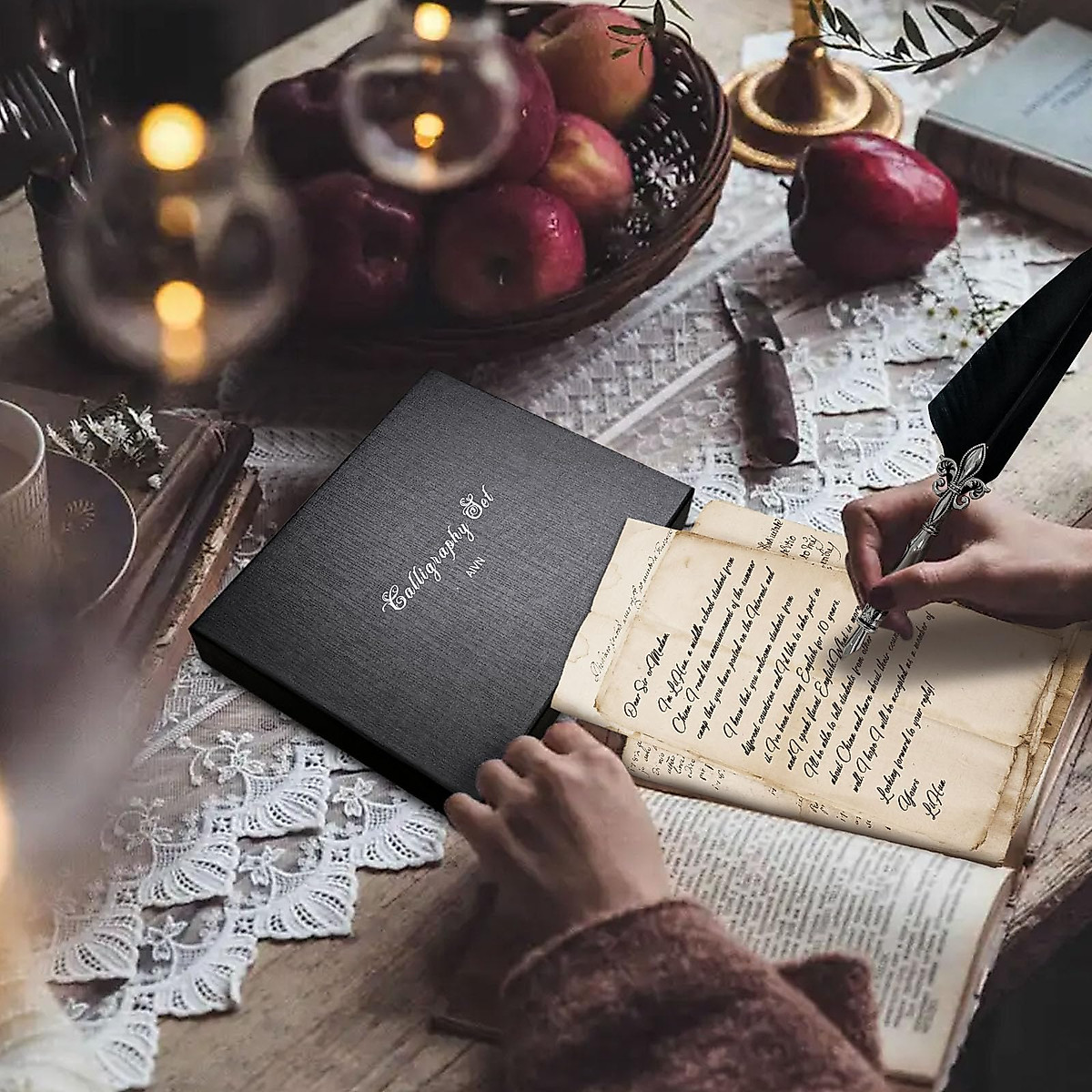 AIVN Complete Calligraphy Set for Beginners, Includes Calligraphy Pens, 12 Nibs, Quill Pen and Ink Set, Caligraphy Kits, Pen Holder and Introduction Booklet for Elegant Writing