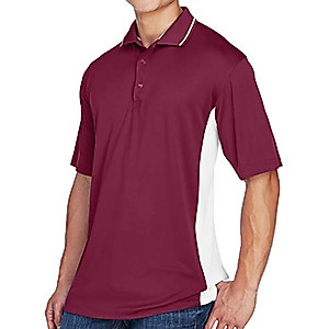 Ford Mustang Shelby Crest Pocket Print Two Tone Polo, Maroon Small