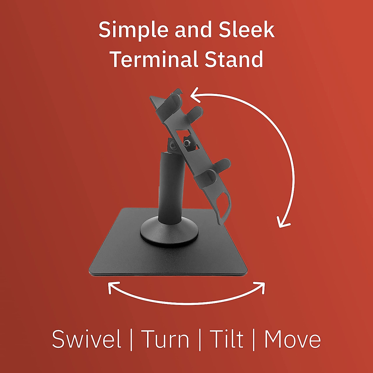 DCCStands Ingenico Move/3500/5000 7" Freestanding Swivel and Tilt Terminal Stand with Square Plate, Black