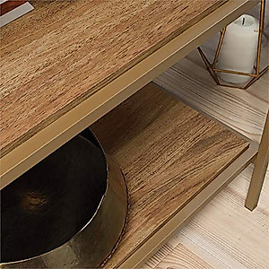 Sauder International Lux Sindoori Mango 5-Shelf Metal Frame Bookcase, Sindoori Mango Finish