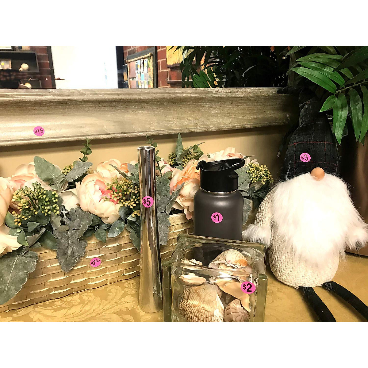 Sunburst Systems 7035 Priced Garage Sale Stickers, 1,000 Count Pre-Printed Labels, Pink