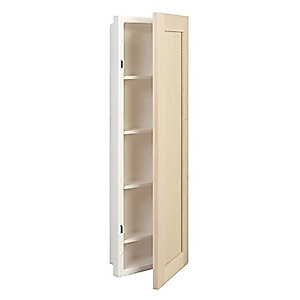 American Pride Fontana Single Medicine Cabinet with Unfinished Maple Door, 12" x 36", White