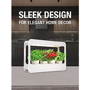 TORCHSTAR LED Indoor Herb Garden, CRI 95+, Herb Grower Light with Timer, Indoor Gardening System, Full Spectrum Light, 24V Garden Kit for Plant Grow Novice, White, 4000K, Pots & Plants Not Included