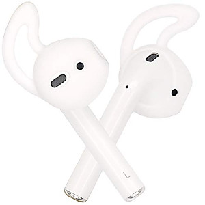 ALXCD Earbud Cover Replacement for Airpod, 2 Pairs [Fit in Case] Ultra Thin Earbud Covers & 2 Pairs [Anti Slip] Silicone Ear Tips, Fit for Airpod Headphone (4T+4S)[White]