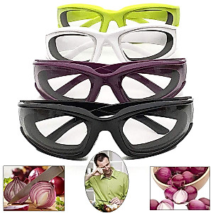 4 Pieces Onion Goggles, Anti-Fog No-Tears Kitchen Onion Glasses with Inside Sponge, Kitchen Gadget for Chopping Onion Cooking Grilling Dustproof, Eye Protector for Women Men Cleaning Kitchen and more