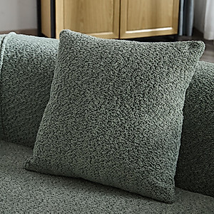 Large Modular Sofa Sectional Couch, 126.77" L-Shape Upholstered Modern Minimalist Cloud Sofas Couch, 28" Deep Seat Free Combination Corner Couchesfor Living Room Apartment, Dark Green Plush Boucle