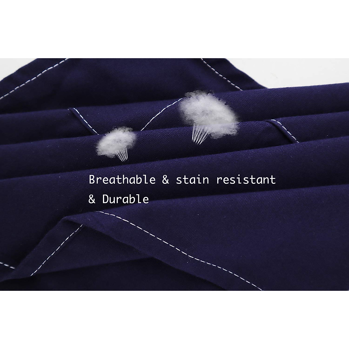 Adjustable Canvas Bib Apron With 3 Pockets Cooking Kitchen Artist Apron For Women Men (Blue)