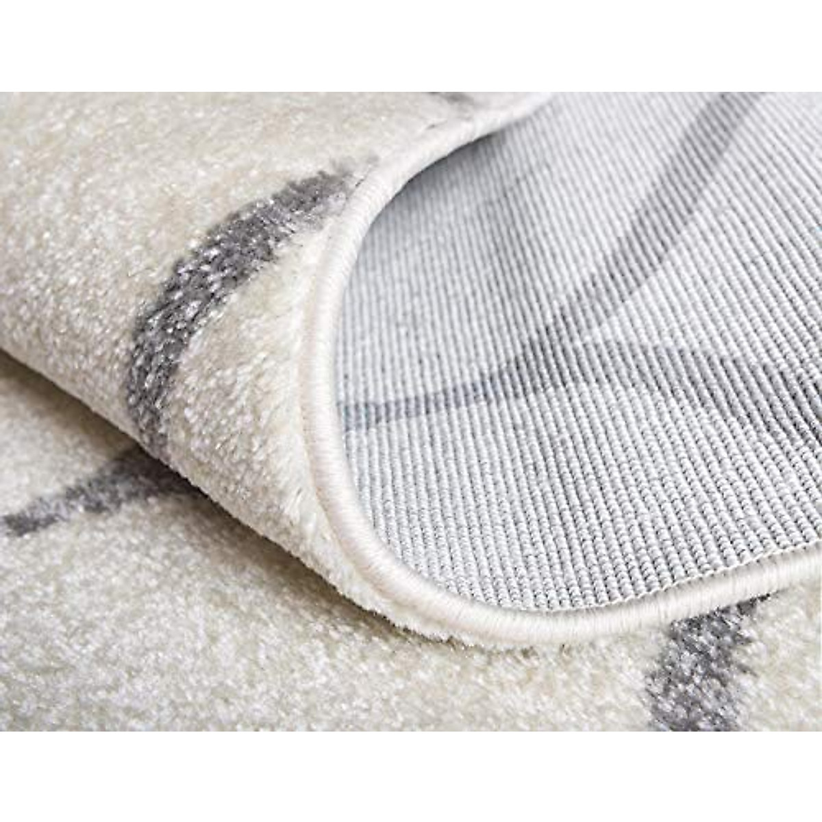 Unique Loom Trellis Frieze Collection Area Rug - Rounded (5' 1" x 8', Ivory/ Gray)