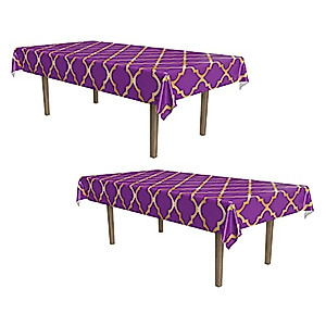 Beistle 2 Piece Plastic Rectangular Arabian Nights Theme Lattice Table Covers Moroccon Tableware