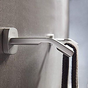 JJZXD Space Aluminum Frame Bathroom Rack Wall Hanging Towel Rack Hook Towel Rack Toilet Rack