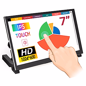 ELECROW 7 Inch Monitor 1024x600 Portable Touchscreen Monitor for Laptop Compatible with Raspberry Pi Banana Pi Jetson Nano Computer