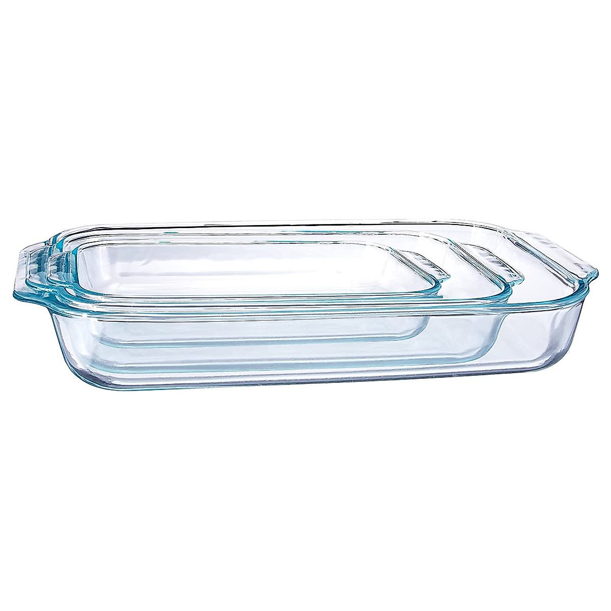 Pyrexop Pyrex Basics Oblong Baking Dish Bundle - 2 Quart, 3 Quart and 4.8-qt - 3 Piece Value Set