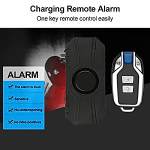 Wireless Bike Alarm with Remote,Bicycle Motorcycle Alarm,Vehicle Security Alarm System Security Vibration Motorcycle Bicycle/Door Burglar Alarm,110-115dB Loud(size:with 1pc Remote Controller)