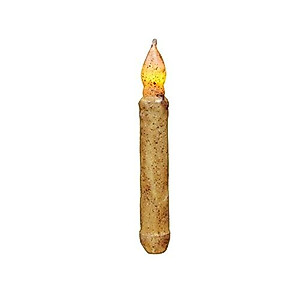 CWI Gifts 2-Piece LED Taper Candle Set, 6-Inch, Burnt Ivory