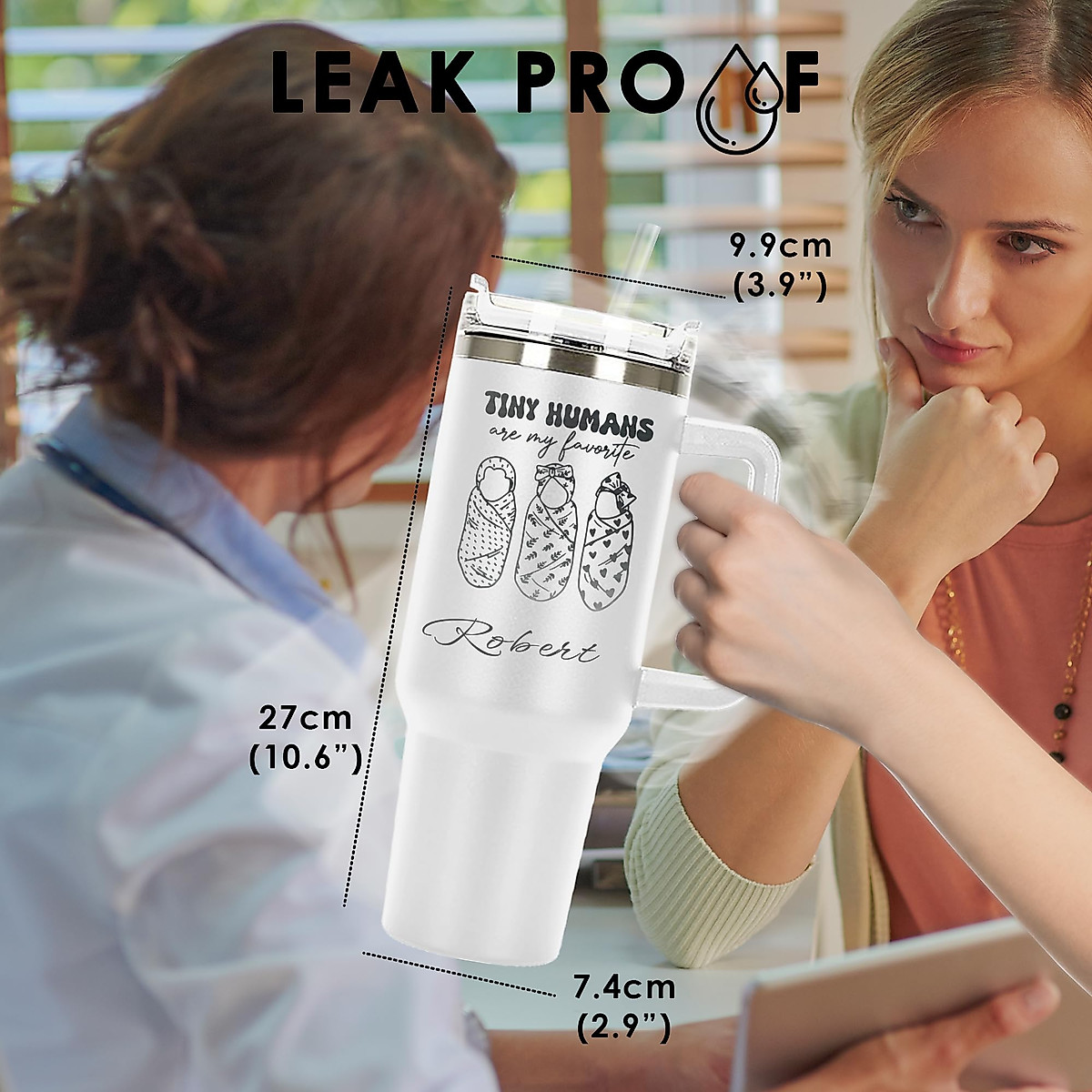 LifGif Labor And Delivery Nurse Personalized Laser Engraved 40 oz Large Tumbler with Handle, Nurse Gifts for Women, Nurse Appreciation Gifts, Gifts for Nurses, Nursing Gifts, Nurse Practitioner Gifts