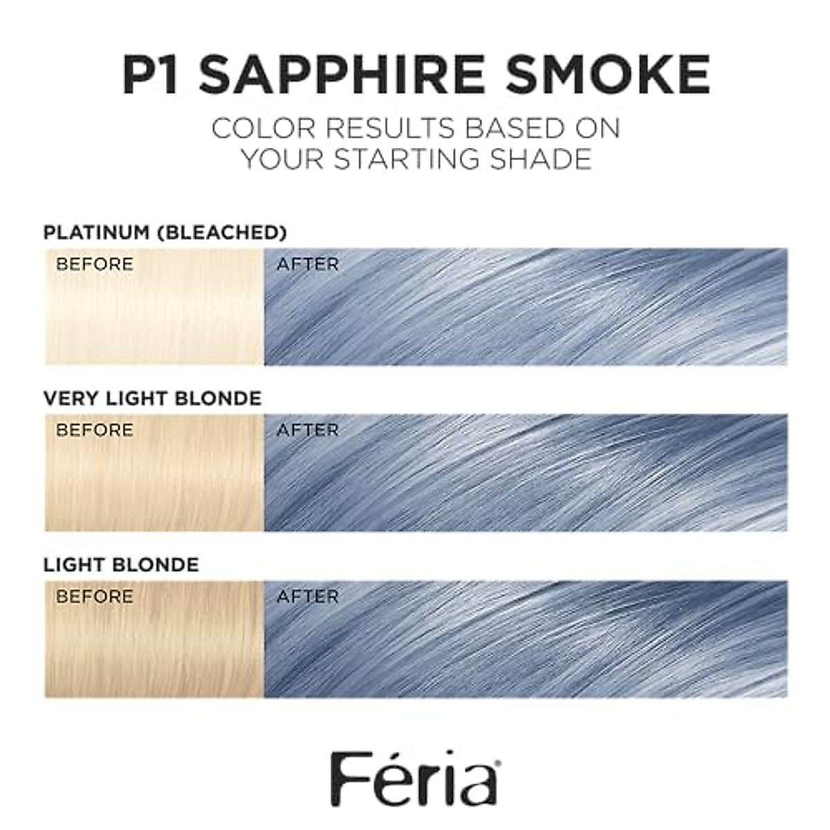 L'Oreal Paris Feria Multi-Faceted Shimmering Permanent Hair Color, 411 Sapphire Smoke (Smokey Blue)