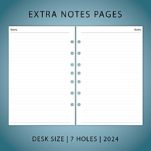 2024 Planner Refills, Weekly and Monthly Appointment Book Inserts, Tabbed, 7 Holes, Classic/Size 4