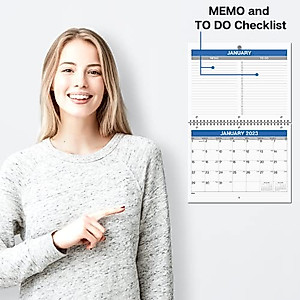 Dunwell Small Wall Calendar 2023-2024 - (Blue, 8.5x11"), Use Now to June 2024, Monthly Calendar for Notebook, Three Hole Punched, Use with Binder Folder, Desk or Wall, or Desktop Calendar 2023 2024