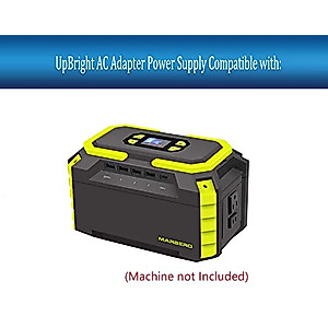 UpBright 15V AC/DC Adapter Compatible with Marbero M440 200W Portable Power Station 222Wh Solar Generator 11.1V 60000mAh Backup Lithium Battery 13V-25V 2.6A Max 15VDC 3A Power Supply Cord Charger PSU