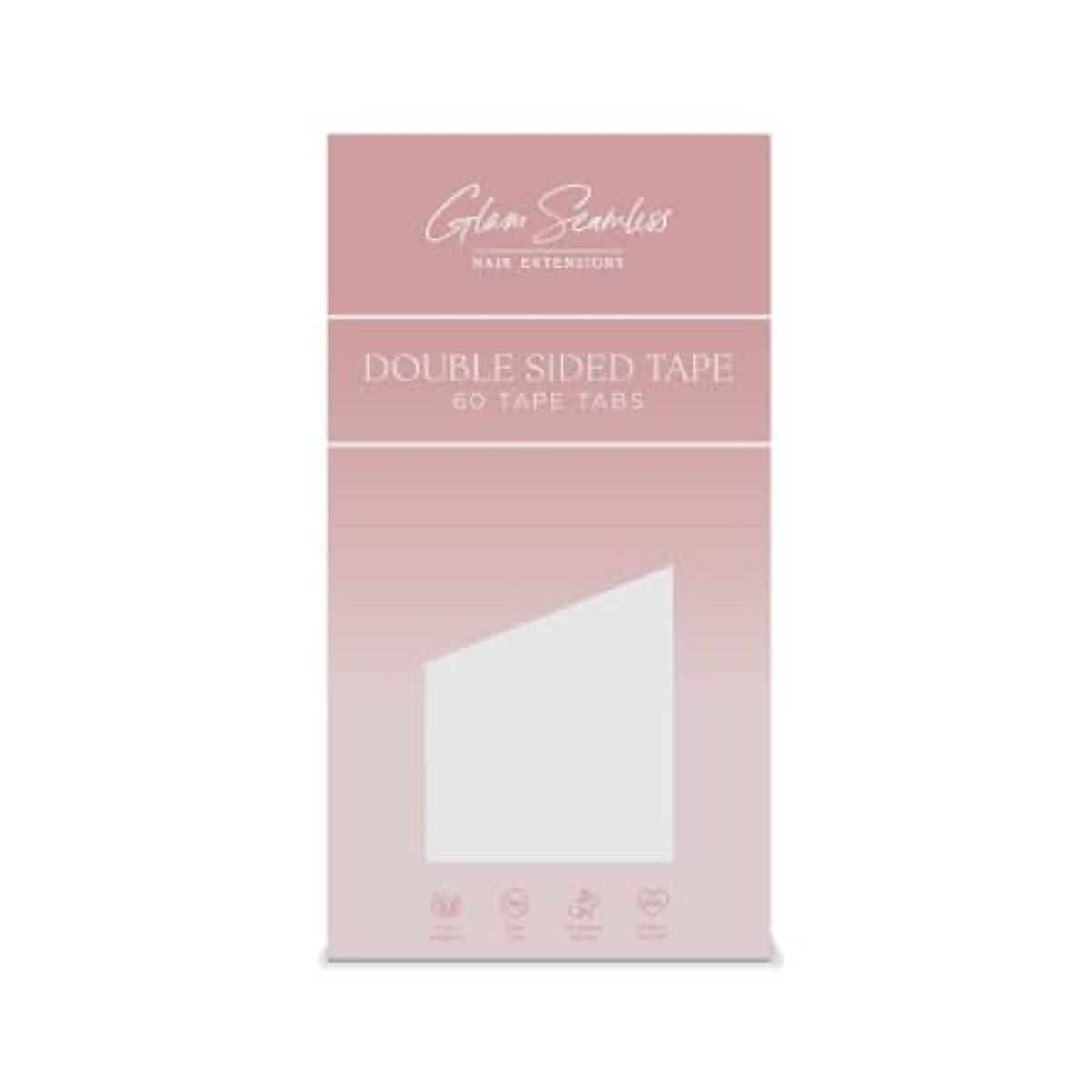 Glam Seamless Double Sided Tape for Hair Extensions, Replacement Tape for Tape in Hair Extensions - 60 Tabs Pack