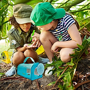 ESSENSON Bug Catcher Kit, Outdoor Toy Gift for 3 4 5 6 7 8+ Year Old Boys Girls Kids, 2 Pcs Bug Cage Butterfly, Outdoor Explorer Kit with Whistles for Backyard Exploration