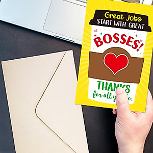 ceiba tree Boss's Day Card Thank You Card from Employees with Envelope Happy Boss Day Greeting Card for Leader Employer Men Women