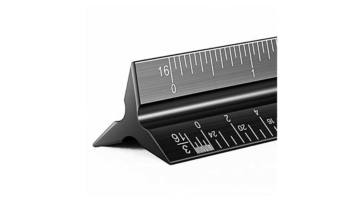 Architectural Scale Ruler 12" - Metal Drafting Ruler for Architects