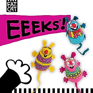 Doskocil Bamboo Pet CAM650384 Fat Cat Kitty Hoots Eeeks Chic Catnip Toy, Multicolor
