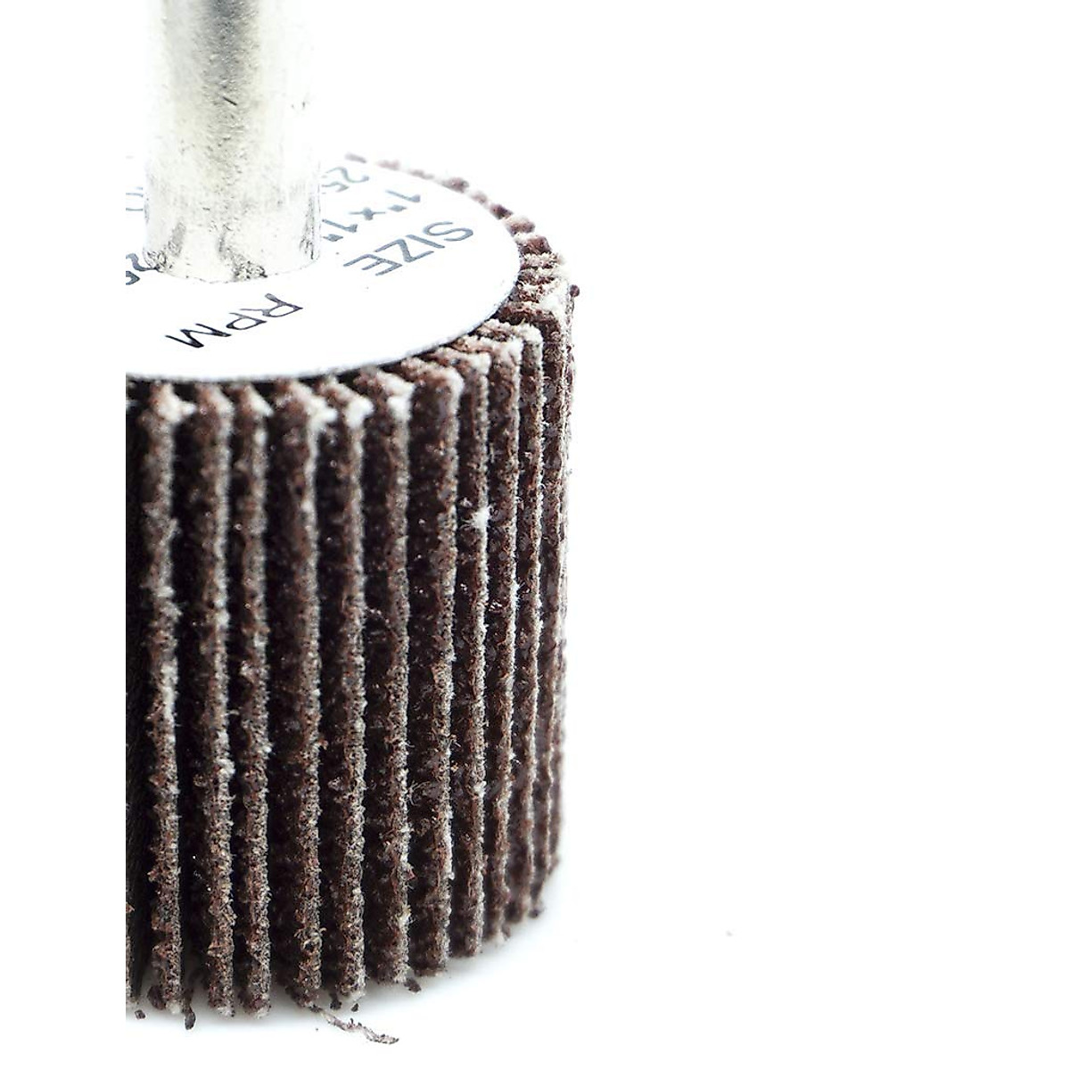 Benchmark Abrasives Aluminum Oxide 1 Inch Flap Wheel - 1” Length 1/4" Shank Mounted Sander for Deburring, Sanding, Grinding, Paint Removal - Polishing Wheel for Drill & Grinder (10 Pack) - 60 Grit