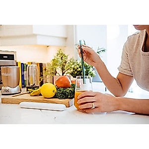 SOMA Glass Straw with Silicone Lined Travel Case and Cleaning Tool, 8-inch, Teal (501-13-01)