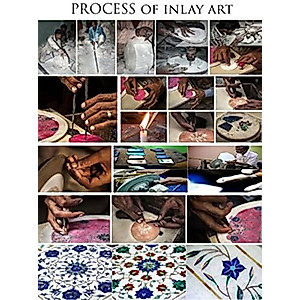 54 x 54 Inches Round Marble Dining Table Top Agate Gemstone Resin Art Conference Table for Office Decor