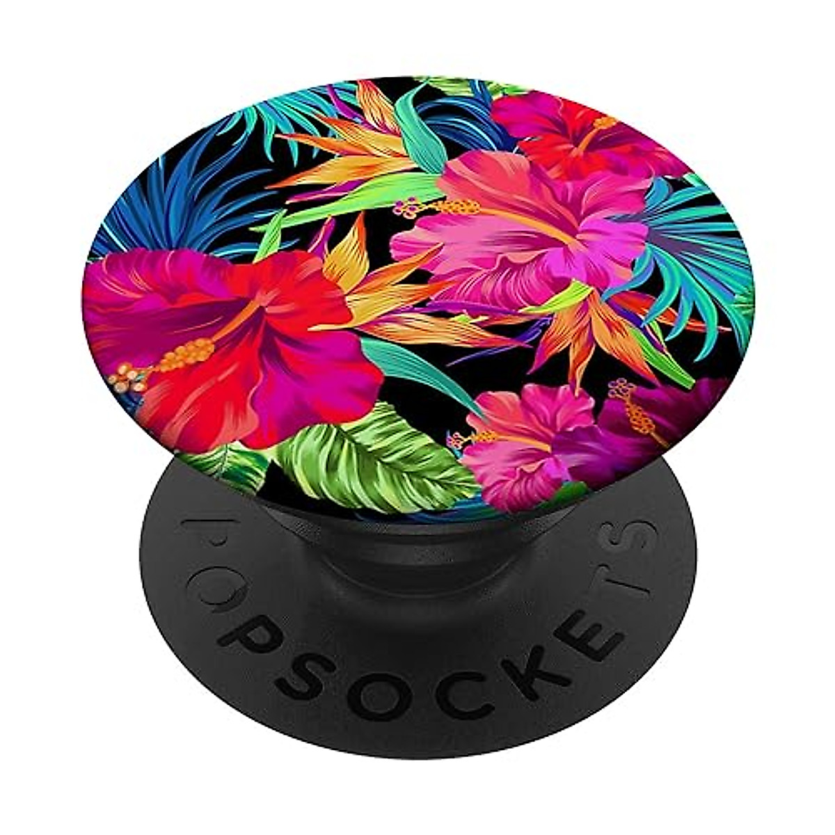 Cute Floral Hibiscus Flower Hawaii Jungle Exotic Tropical PopSockets PopGrip: Swappable Grip for Phones & Tablets PopSockets Standard PopGrip