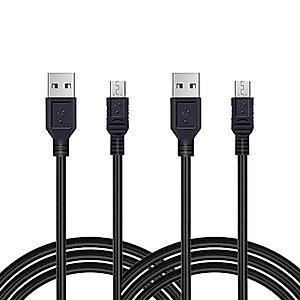 6.6Ft Charger Cable for PS3 Controller, 2Pack Long Mini USB Data Sync Transfer Charging Cord Compatible with Playstation 3, PS3 Slim, PS Move Controller