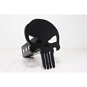 Custom Hitch Covers 12779-Black Punisher Skull Hitch Cover, 2"