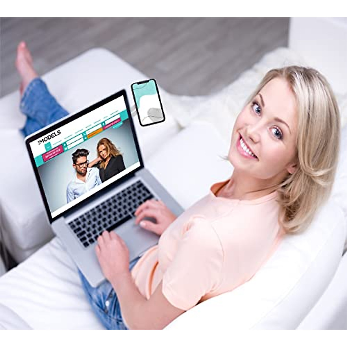 REYPAZ Adjustable Laptop Side Mount Clip, Phone Holder for Laptop - Laptop Stand Computer Monitor Expansion Bracket Compatible with All Cell Phones