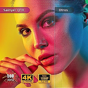 Outdoor Projector, Native 1080P Projector with WiFi and Bluetooth, 500ANSI Mini Projector 4K Support for Outdoor Movies, Max 500” Display, Compatible with Smartphone, Laptop, TV Stick, PS5, HDMI, USB