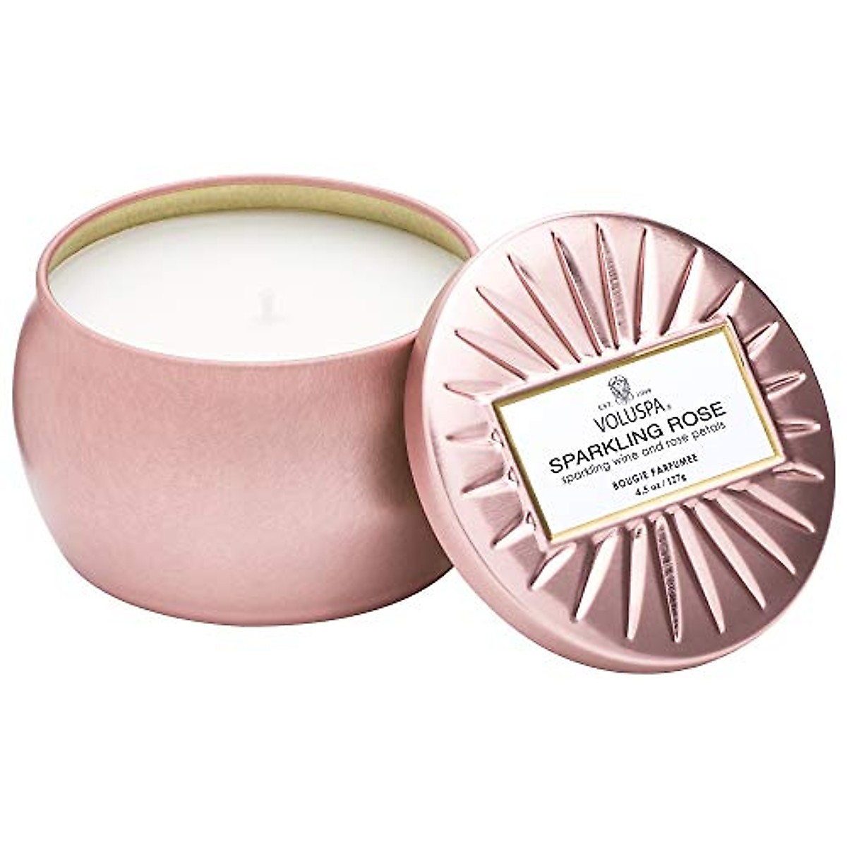 Voluspa Sparkling Rose Mini Tin Candle, 4 Ounces