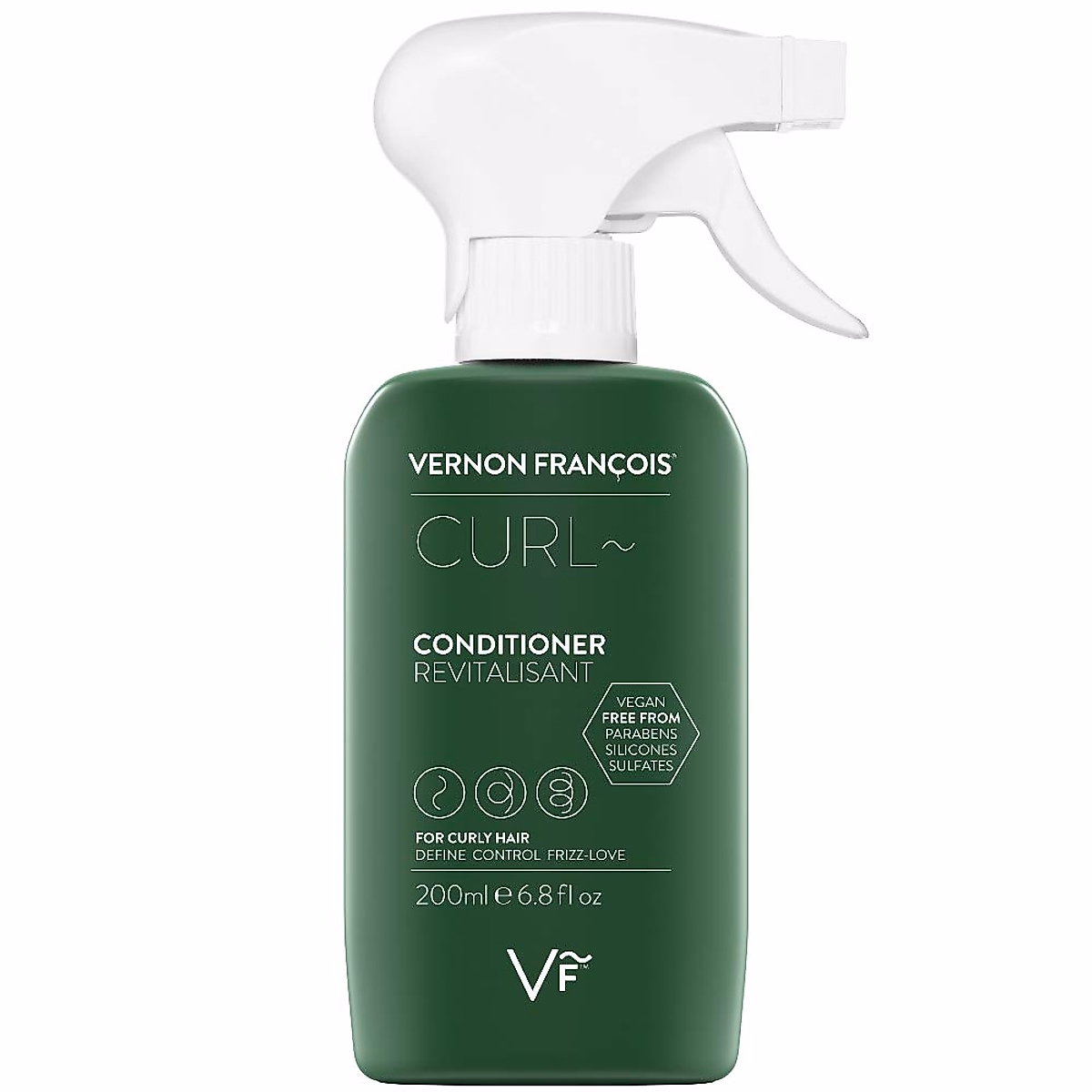Vernon François Conditioner For Curly Hair - Natural Silicone Free Conditioner Spray with Coconut and Castor Oil Blend to Nourish Curls 6.8oz