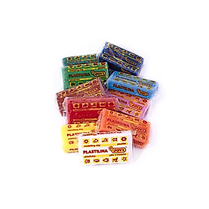 Jovi Plastilina Reusable and Non-Drying Modeling Clay; 1.75 Oz. Bars, Set of 10, 1 Each of 10 Colors, Perfect for Arts and Crafts Projects
